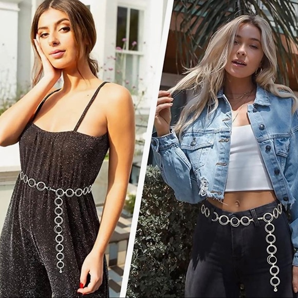 Accessories | Close Out O Ring Chain Belt Adjustable Silver Can Be Worn ...